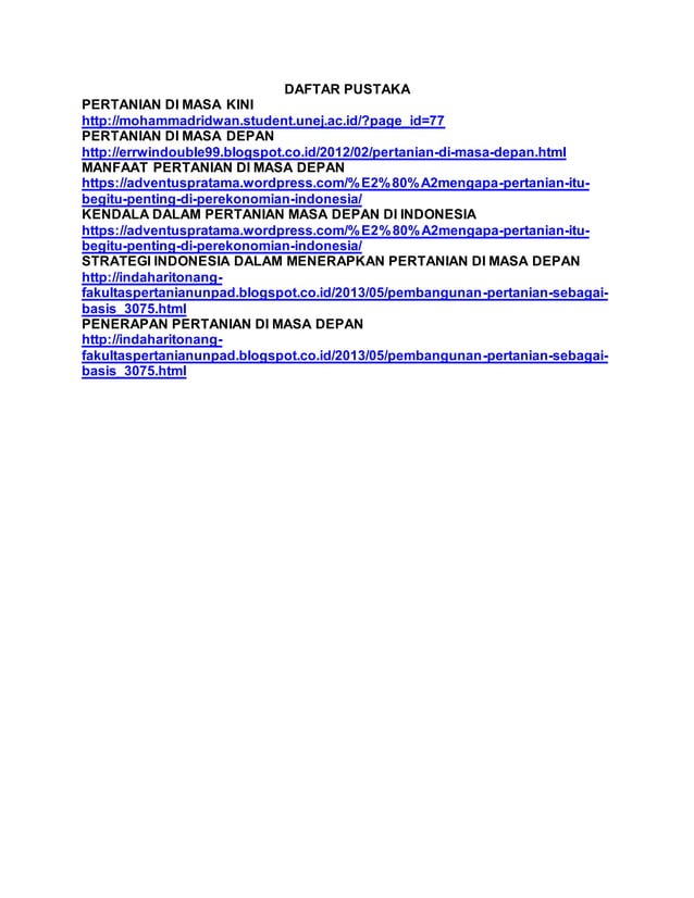 Pertanian di masa depan | DOC