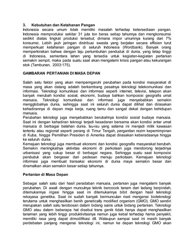 Pertanian di masa depan | DOC