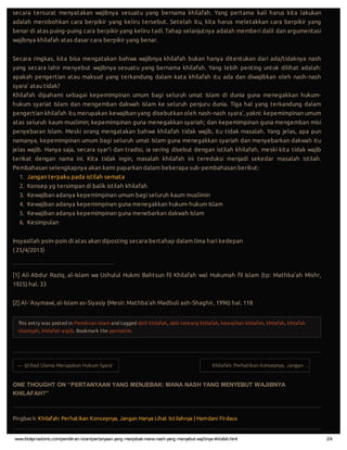 Pertanyaan yang menjebak _ mana nash yang menyebut wajibnya Khilafah | PDF