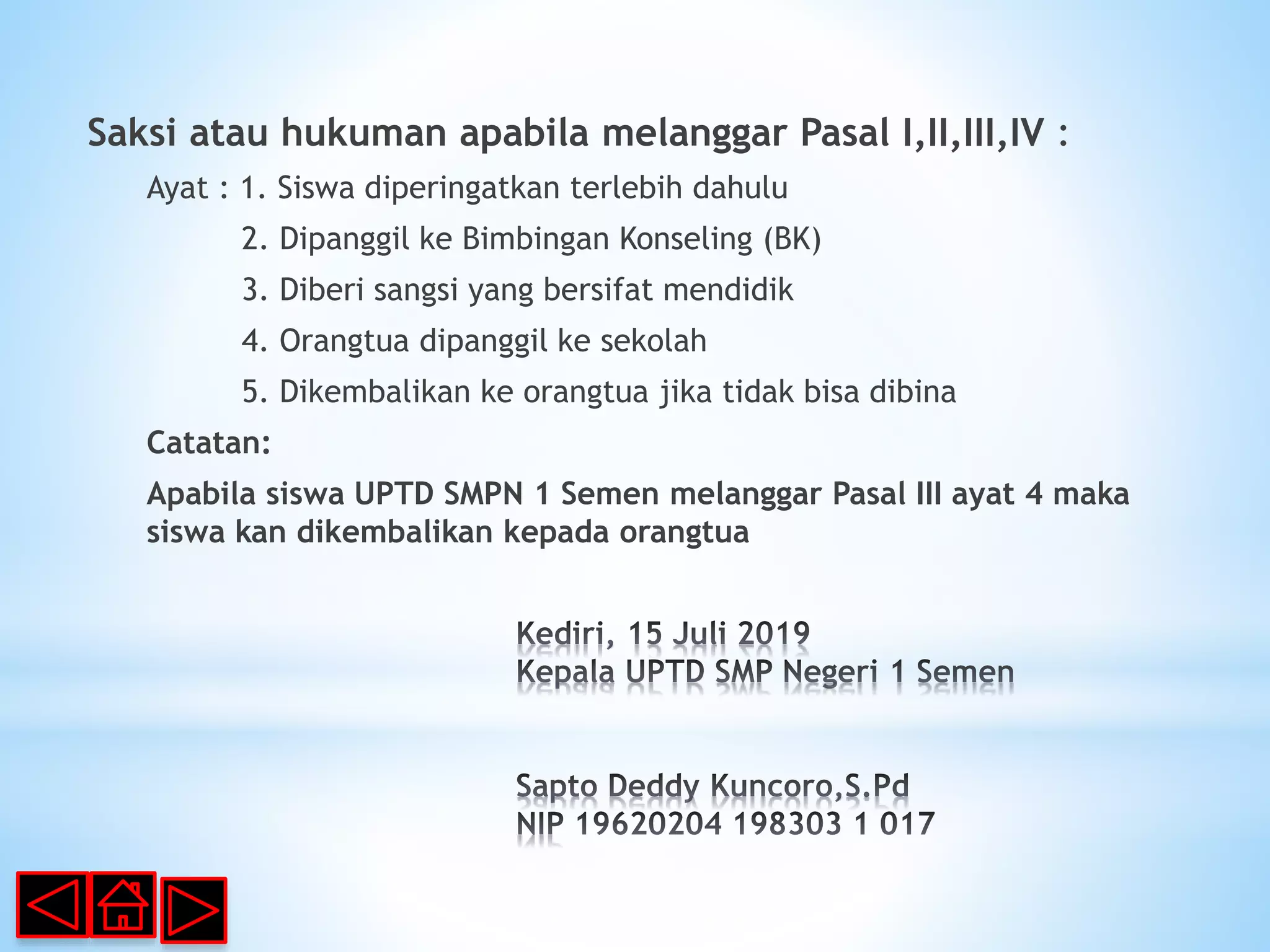 PerTATA TERTIB SMPN1 SEMEN 2019-2020.pptx