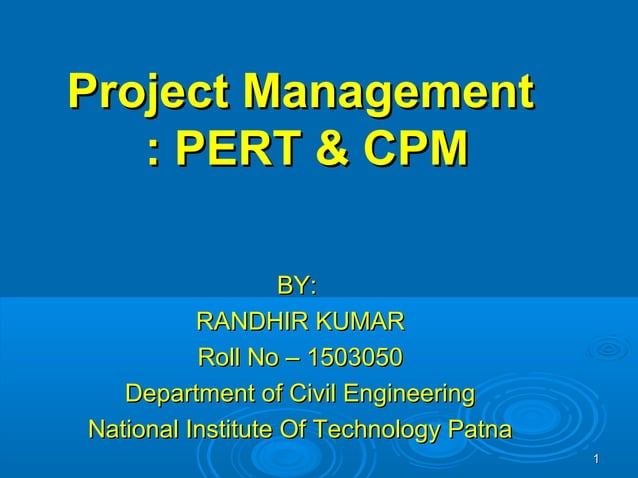 Project management Pert & cpm | PPT | Civil Engineering Industry | Industries