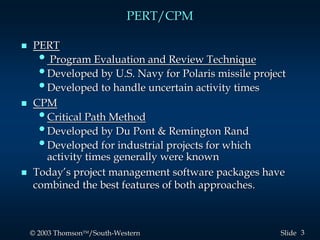 Management Science : Project SchedulingPert_cpm.ppt