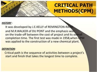 Pert & cpm project management | PPTX