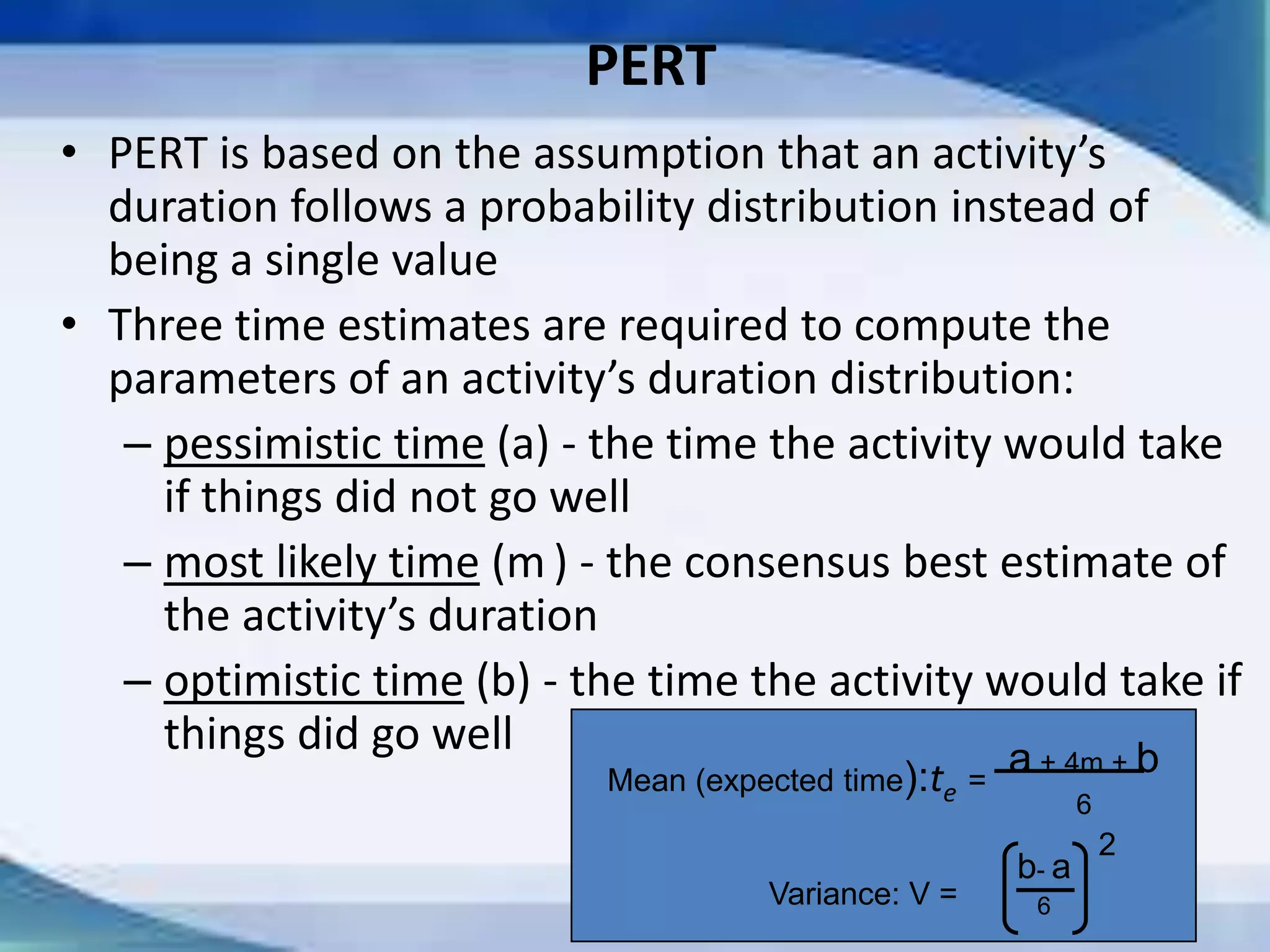 Pert,cpm, resource allocation and gert | PPTX