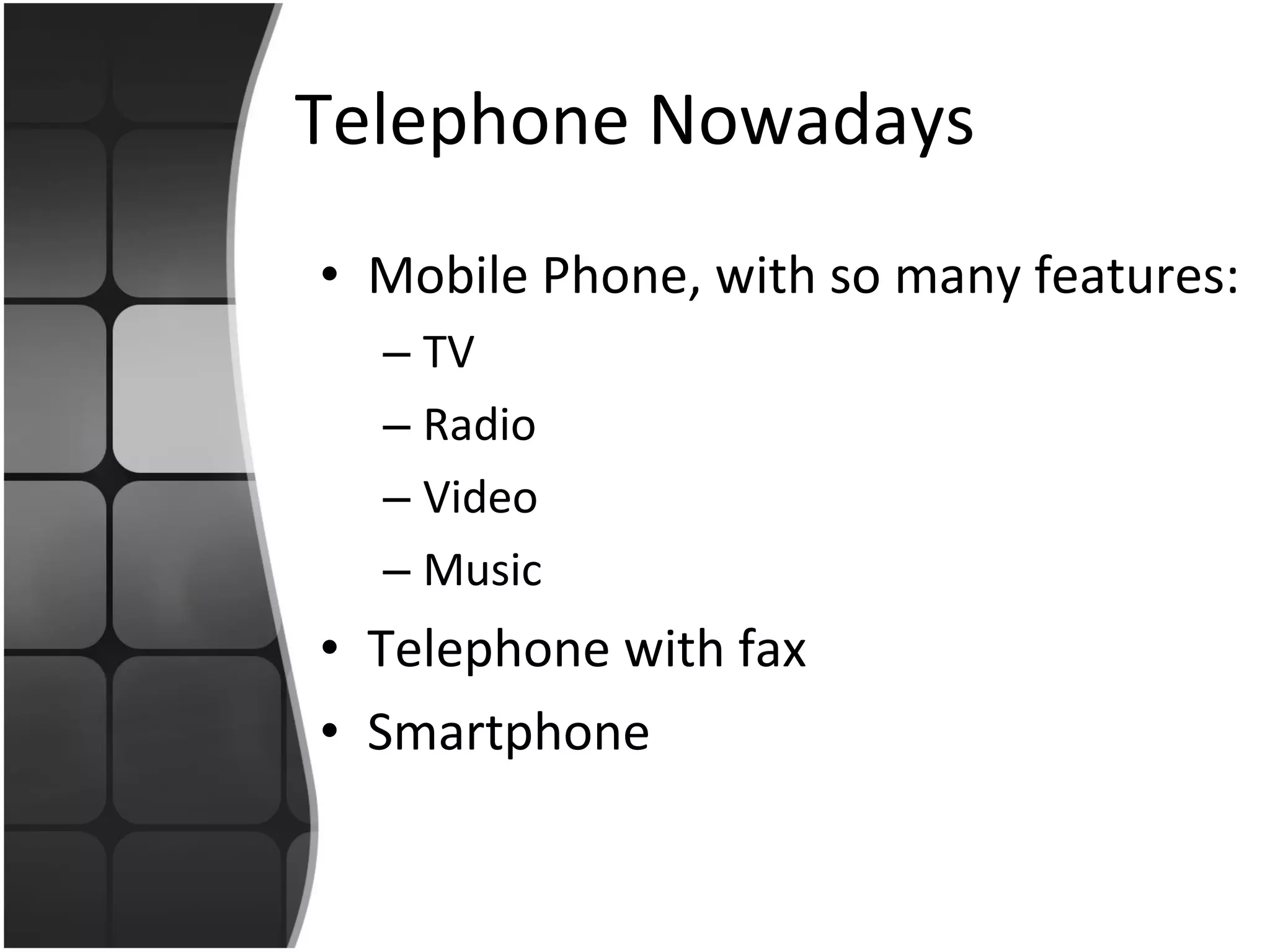 Transformation of Telephone | PPT
