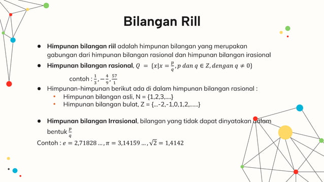 pertemuan pertama matematika dasar materi bilangan rill | PPT