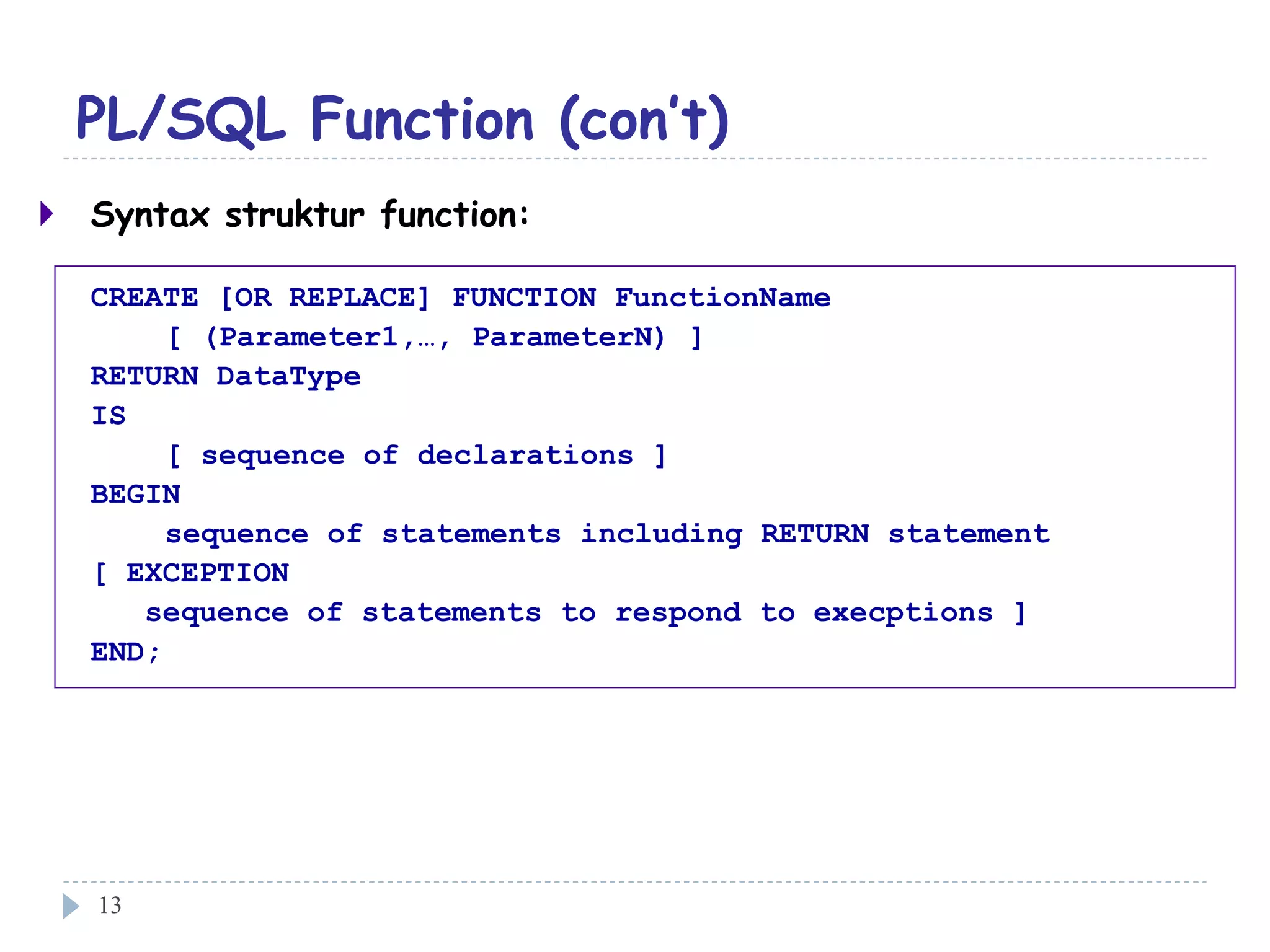 Pertemuan 09 (procedure dan function database) | PDF