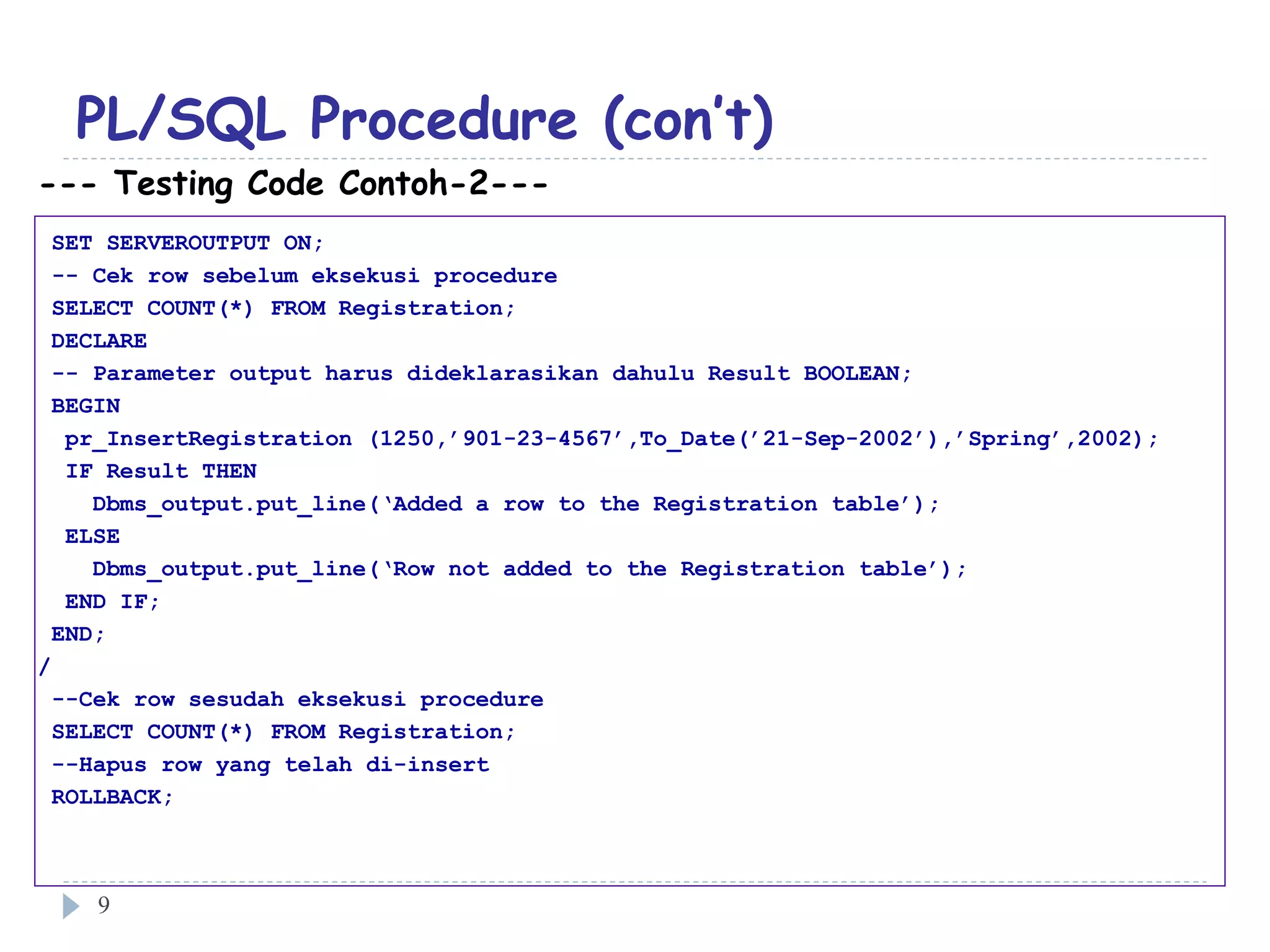 Pertemuan 09 (procedure dan function database) | PDF