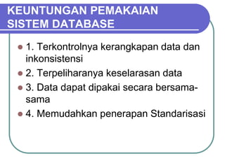 Pertemuan 1 Sistem DataBase | PPTX