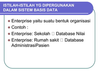 Pertemuan 1 Sistem DataBase | PPTX