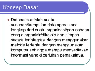 Pertemuan 1 Sistem DataBase | PPTX