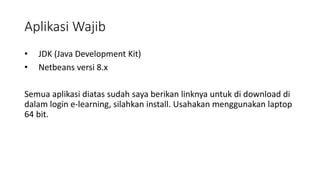 Pertemuan 1 - Pemrograman II - Netbeans | PPTX