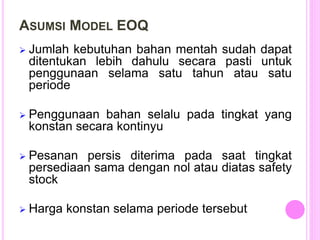 Model manajemen Persediaan kuantitatif ekonomi | PPT