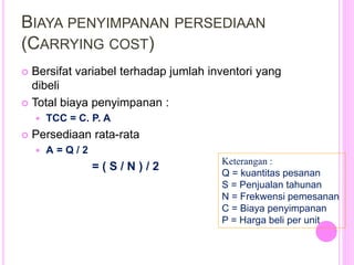 Model manajemen Persediaan kuantitatif ekonomi | PPT
