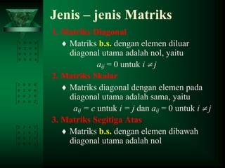 Notasi dan Operasi Dasar Matrik - Pertemuan 2 | PPTX