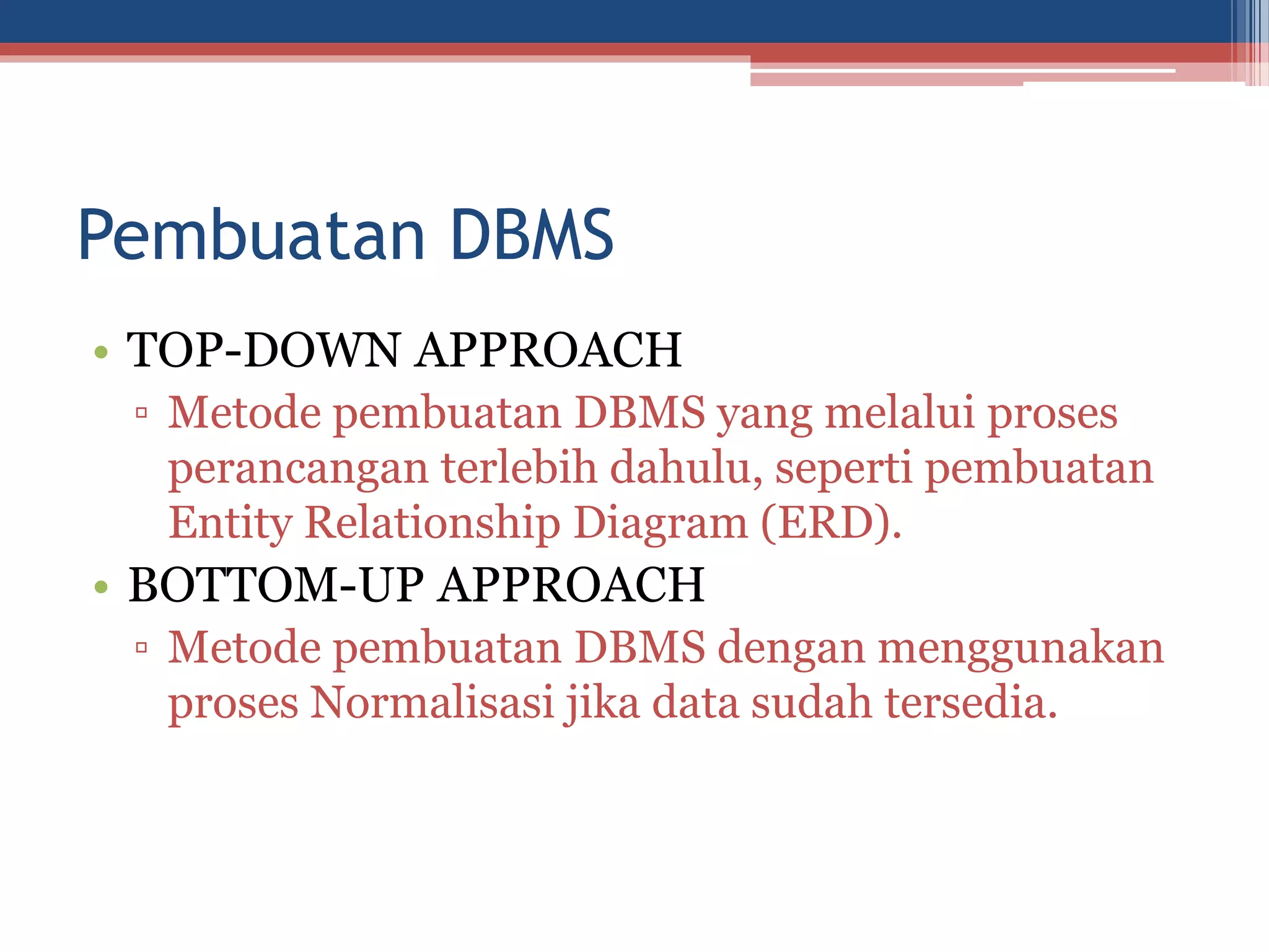 Database Introduction - Dasar Teori Basis Data | PPTX