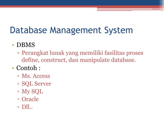 Database Introduction - Dasar Teori Basis Data | PPT