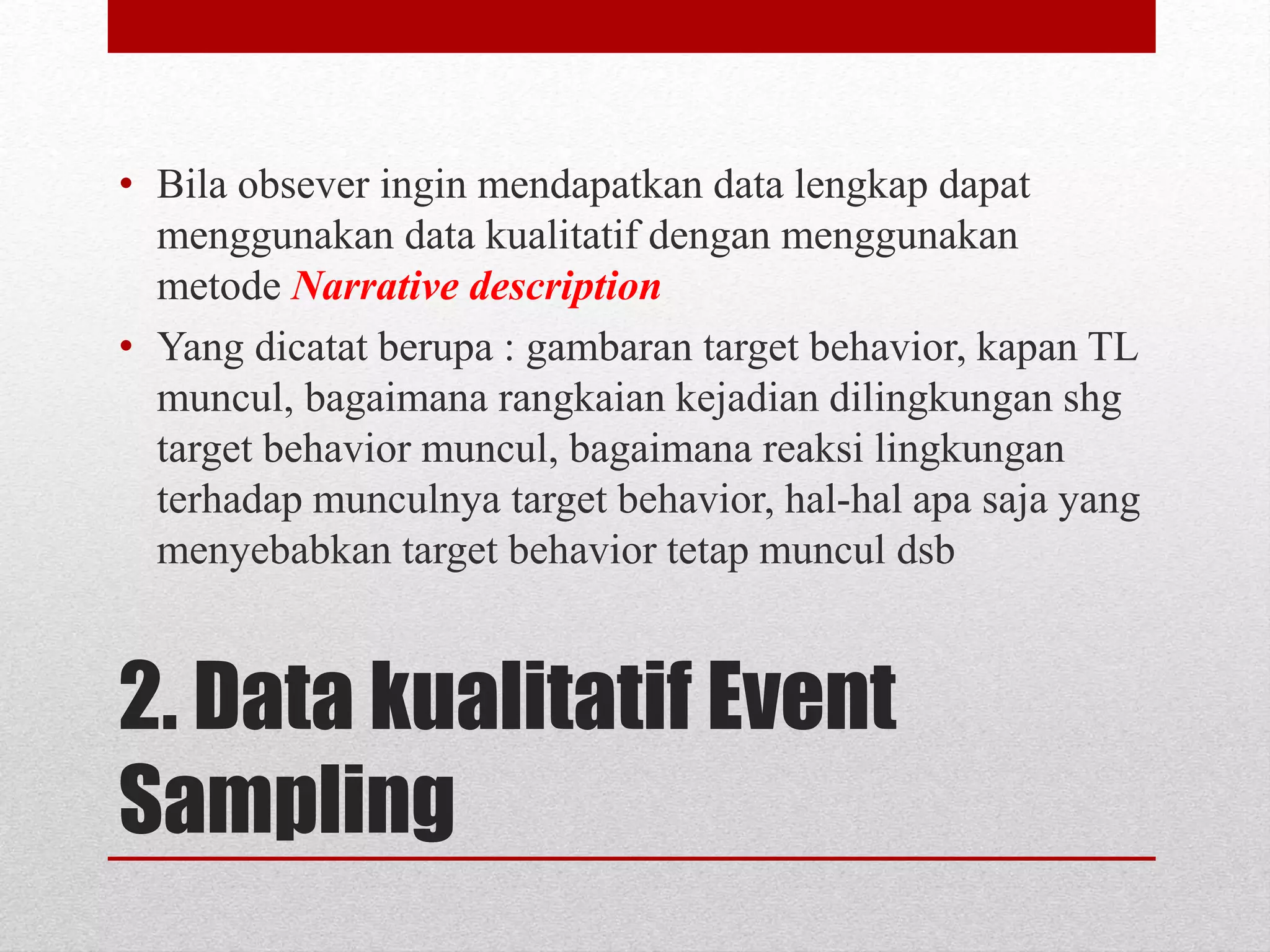 Pertemuan 3-EVENT SAMPLING & TIME SAMPLING | PPTX