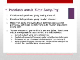 Pertemuan 3-EVENT SAMPLING & TIME SAMPLING | PPTX