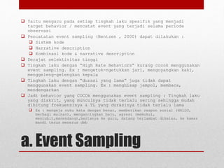 Pertemuan 3-EVENT SAMPLING & TIME SAMPLING | PPTX