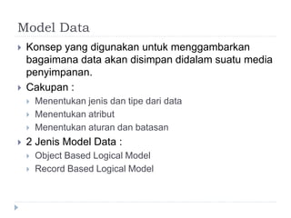 Database Introduction - Pemodelan Data | PPTX