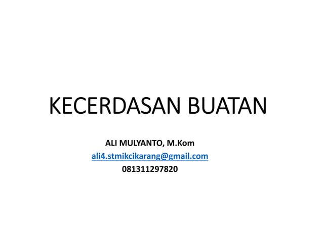 Kecerdasan Buatan (AI) | PDF