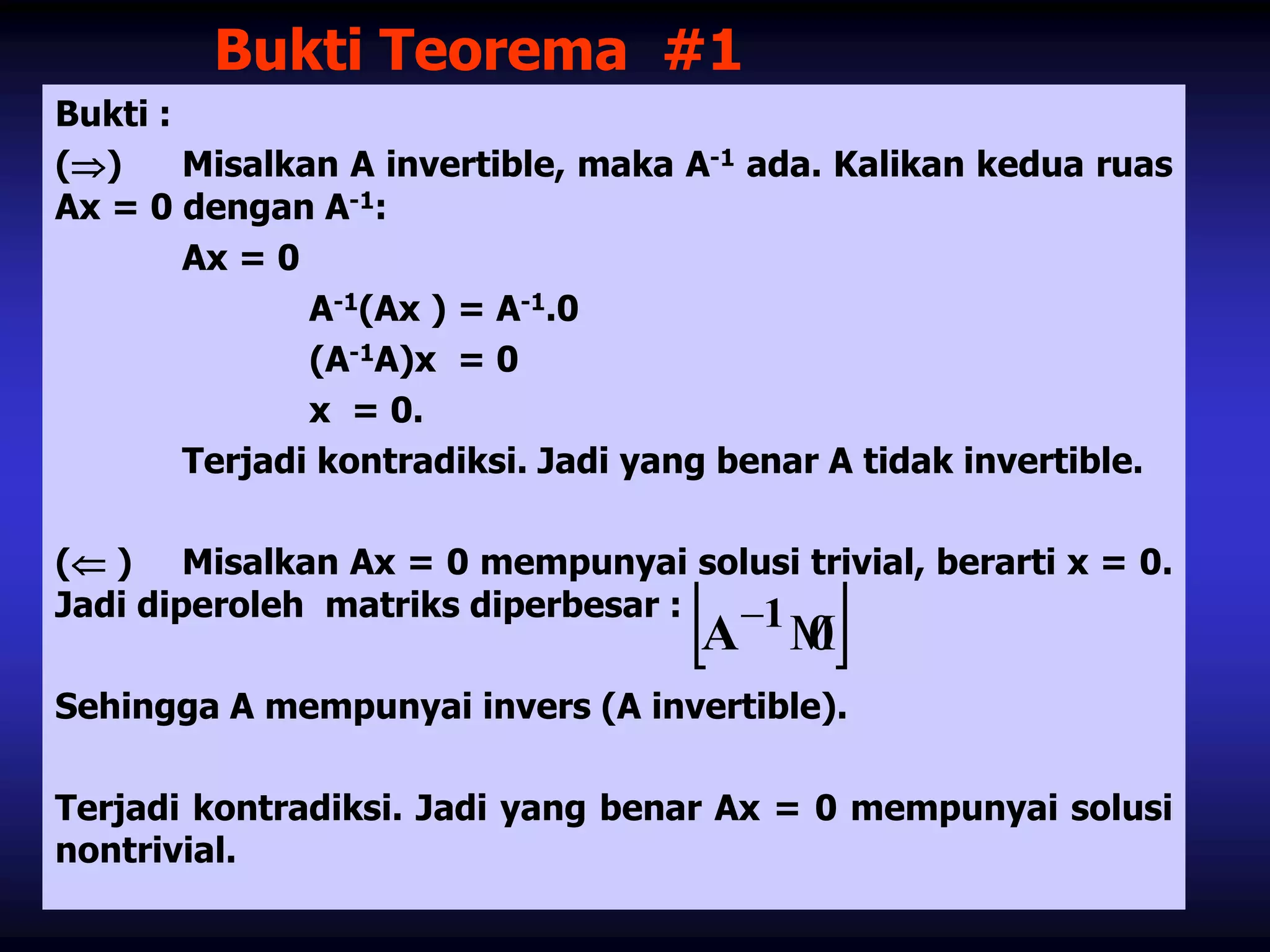 Sistem Homogen dan Invers-Matrik - Pertemuan 5. | PPTX