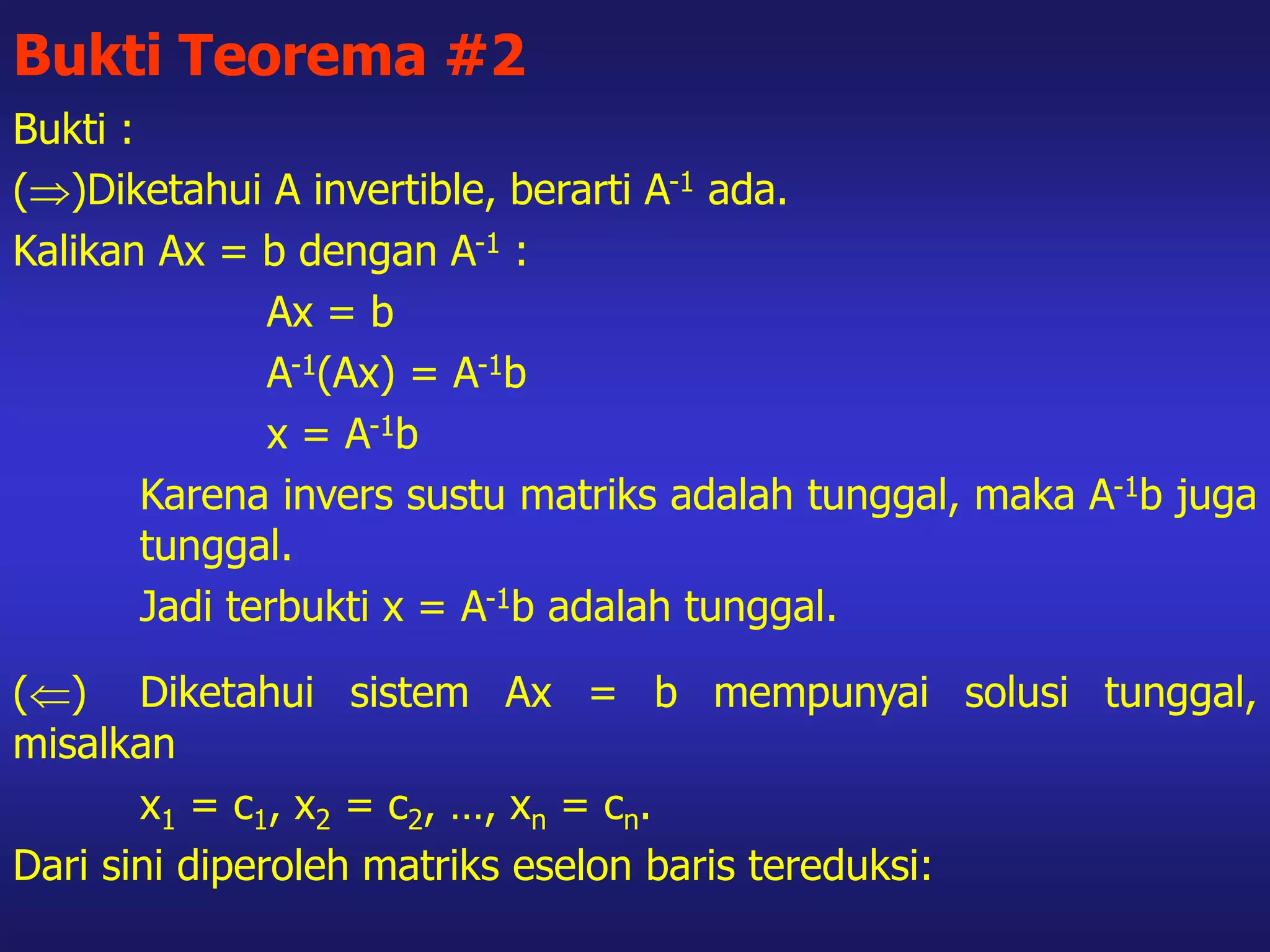 Sistem Homogen dan Invers-Matrik - Pertemuan 5. | PPTX