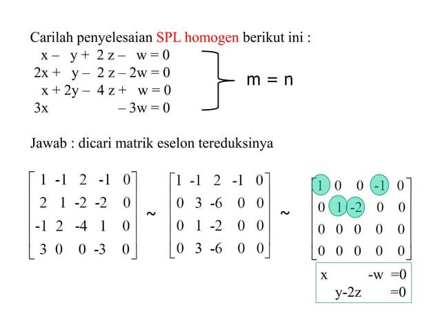 Sistem Homogen dan Invers-Matrik - Pertemuan 5. | PPTX