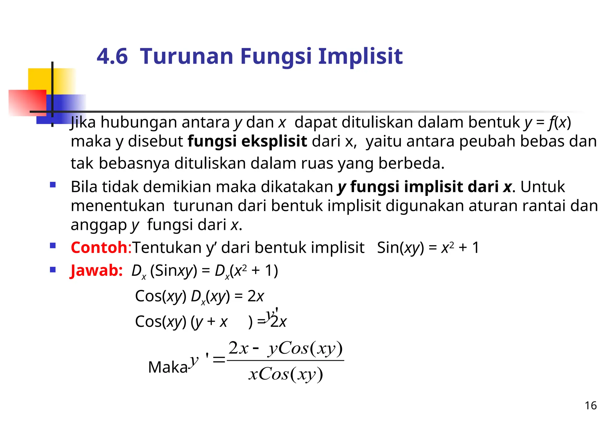 Slide Turunan Fungsi Materi Kelas 12 MIPA | PPT