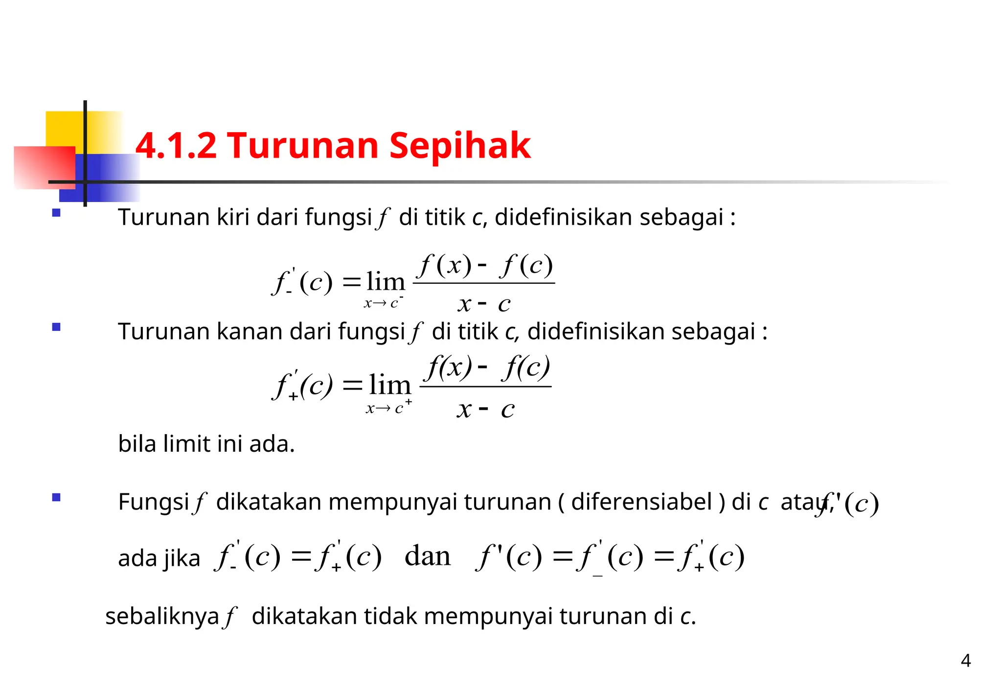 Slide Turunan Fungsi Materi Kelas 12 MIPA | PPT