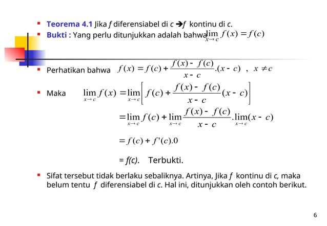 Slide Turunan Fungsi Materi Kelas 12 MIPA | PPT