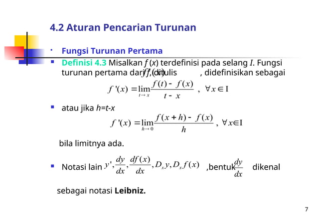 Slide Turunan Fungsi Materi Kelas 12 MIPA | PPT