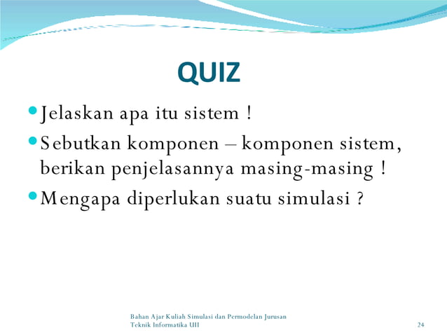 Simulasi - Pertemuan I | PPT