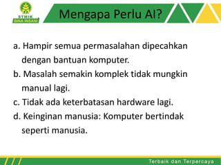 Pertemuan 01 Definisi Artificial Intelligence | PPT