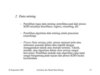 Arsitektur dan model data mining | PDF