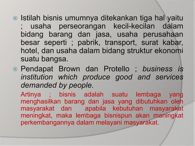Pengertian dan lingkungan Bisnis pengantar bisnis | PPT