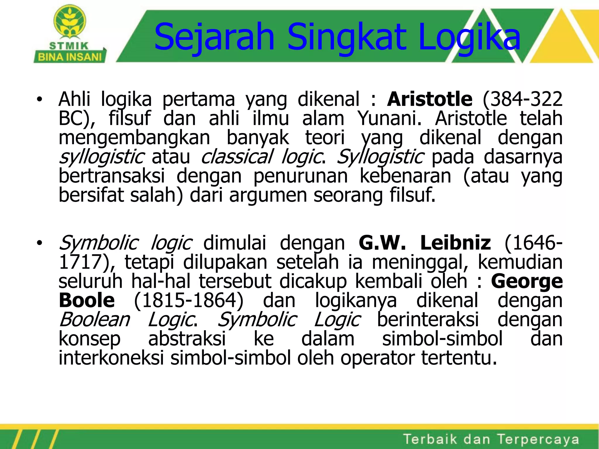 Pertemuan 06 Logic dan Learning Method | PDF