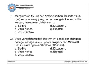 Pertemuan09 virus,trojandanworm | PPT