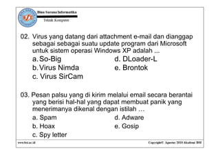 Pertemuan09 virus,trojandanworm | PPT