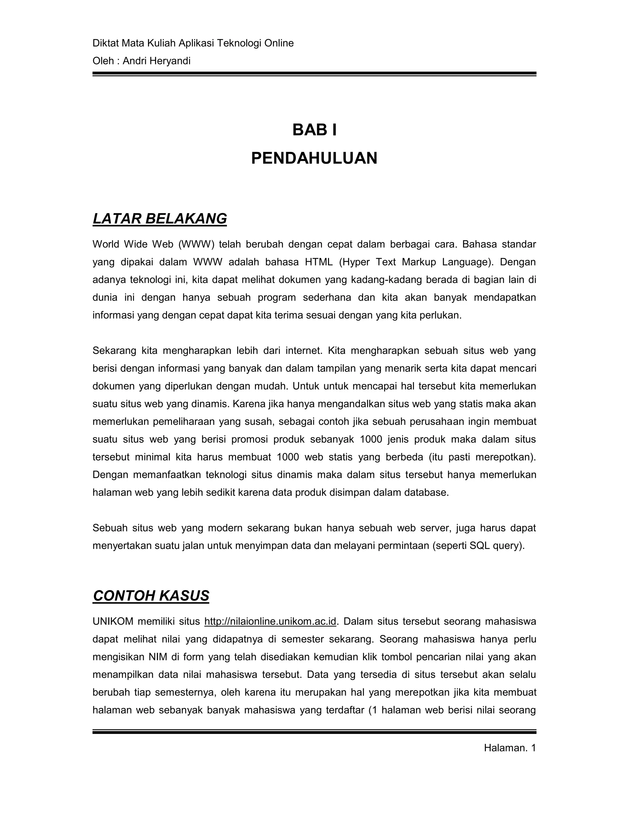 Pertemuan 1 | PDF