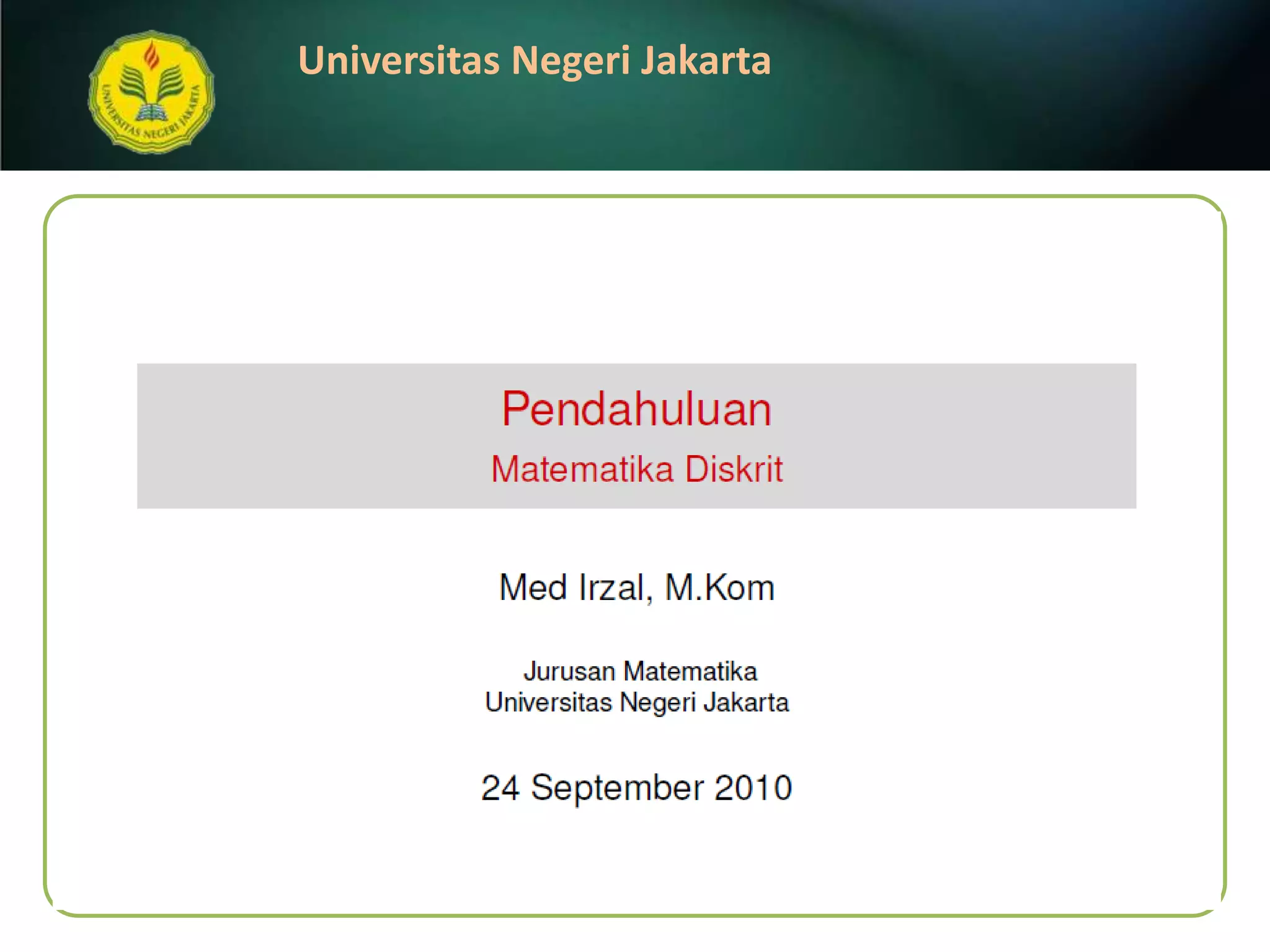 Matematika Diskrit (1) | PPTX