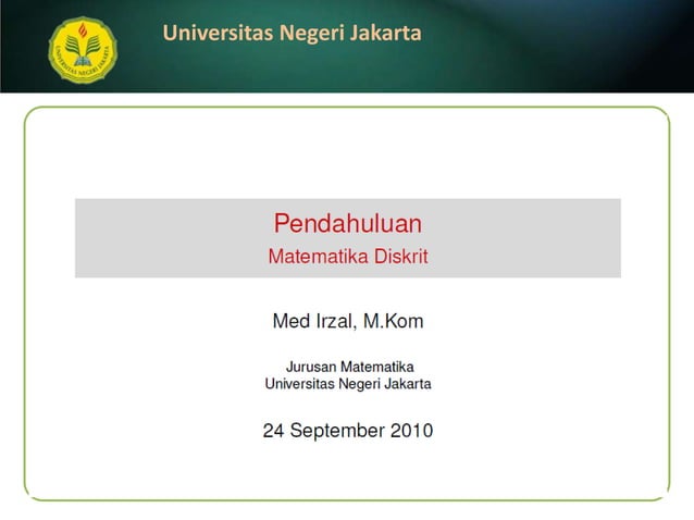 Matematika Diskrit (1) | PPTX