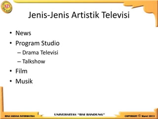 Pengenalan Artistik Televisi | PPTX