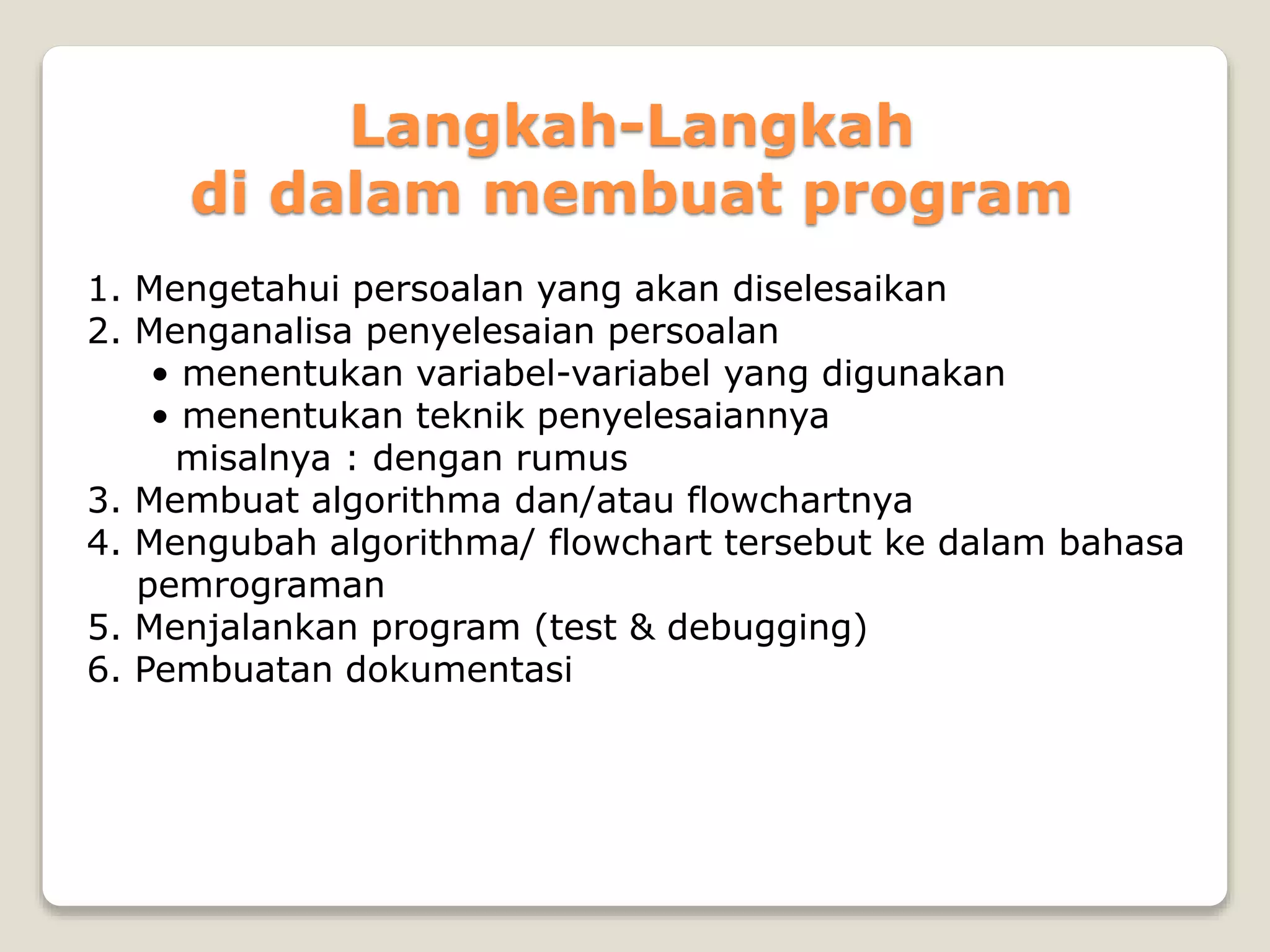 Pertemuan 1 algoritma | PPT