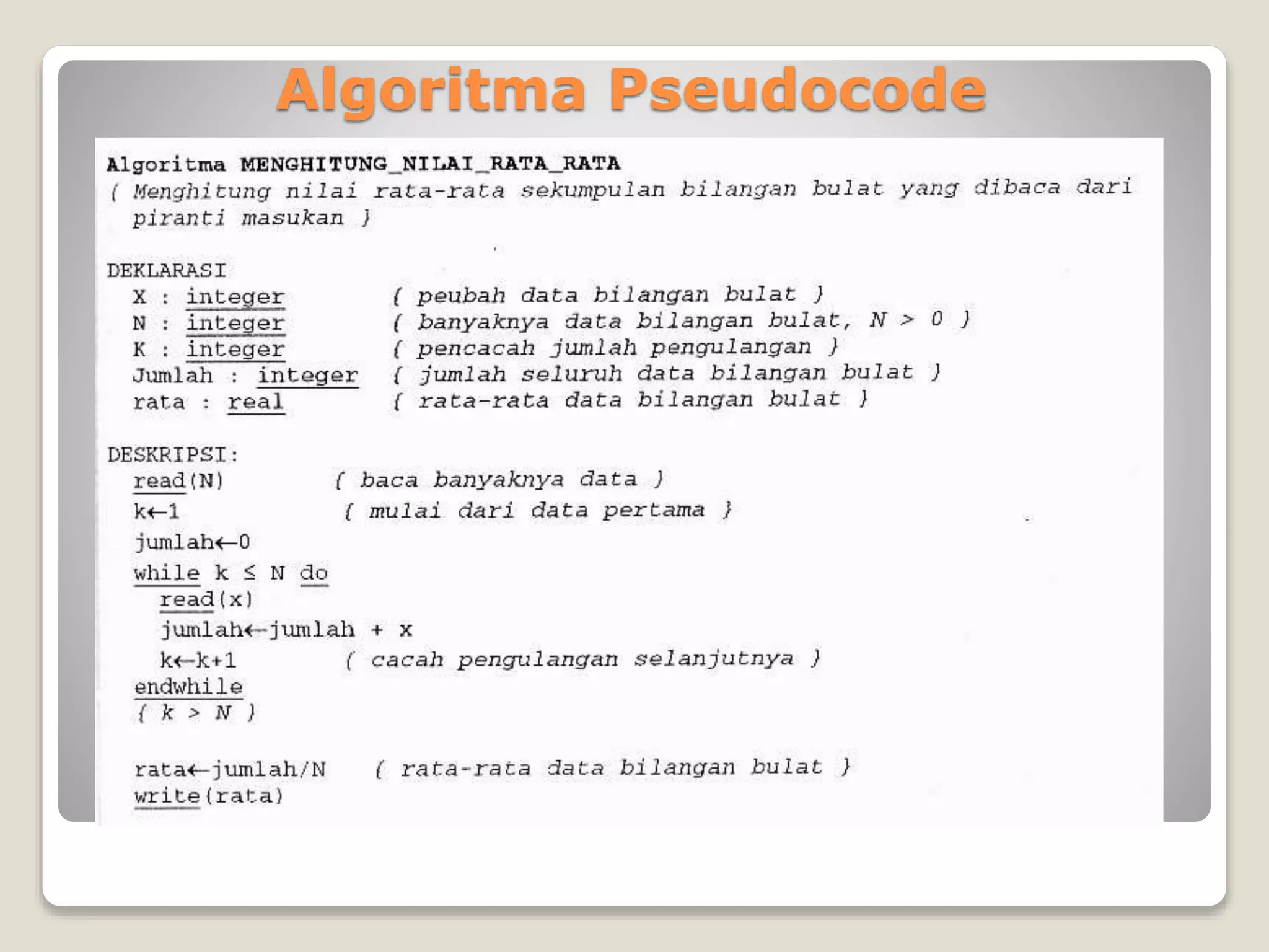 Pertemuan 1 algoritma | PPT