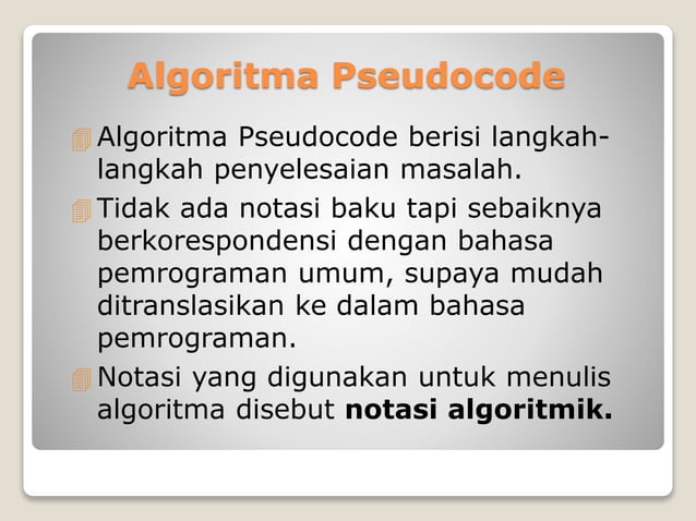 Pertemuan 1 algoritma | PPT