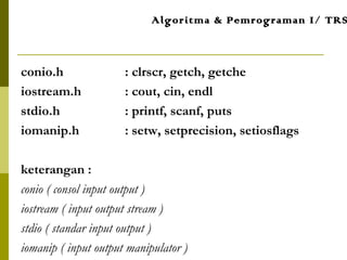 Pertemuan 1 : Algoritma & Pemrograman | PPT