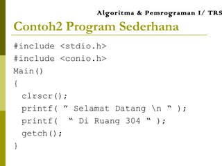 Pertemuan 1 : Algoritma & Pemrograman | PPT