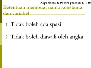 Pertemuan 1 : Algoritma & Pemrograman | PPT